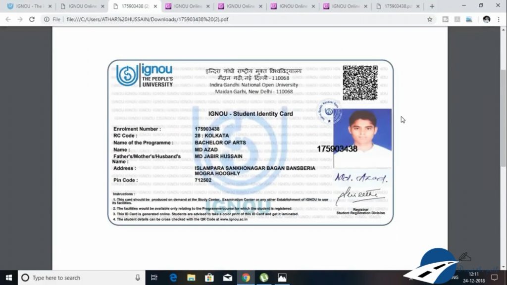 IGNOU Identity Card 2020 - Download, Check Status, Duplicate ID Card