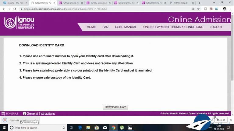 IGNOU Identity Card 2020 - Download, Check Status, Duplicate ID Card